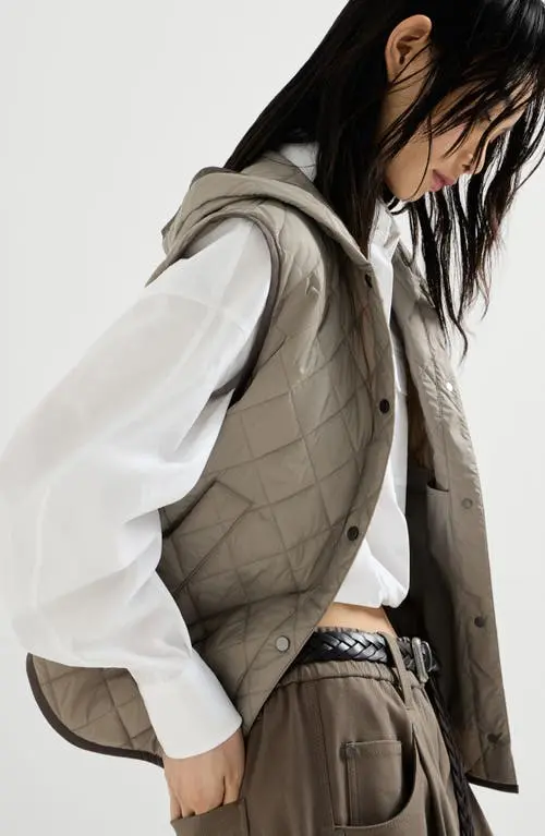 Brunello Cucinelli Vest With Thermore® Padding - Light Brown
