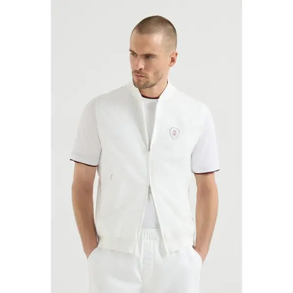 Brunello Cucinelli Nylon Vest With Logo - White
