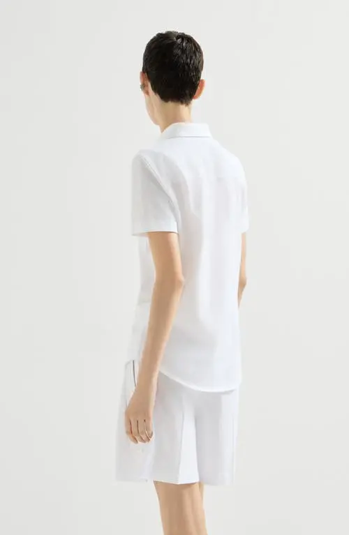 Brunello Cucinelli Short Sleeve Cotton Piqué Shirt
