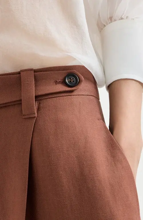 Brunello Cucinelli Fluid Twill Wide Trousers With Monili