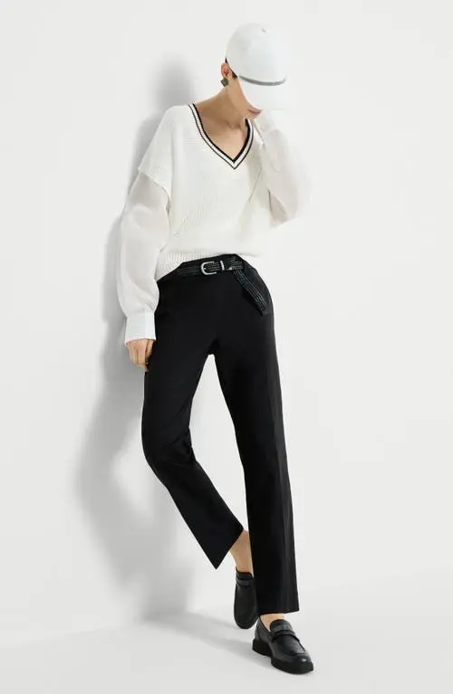 Brunello Cucinelli Cigarette Trousers - Black