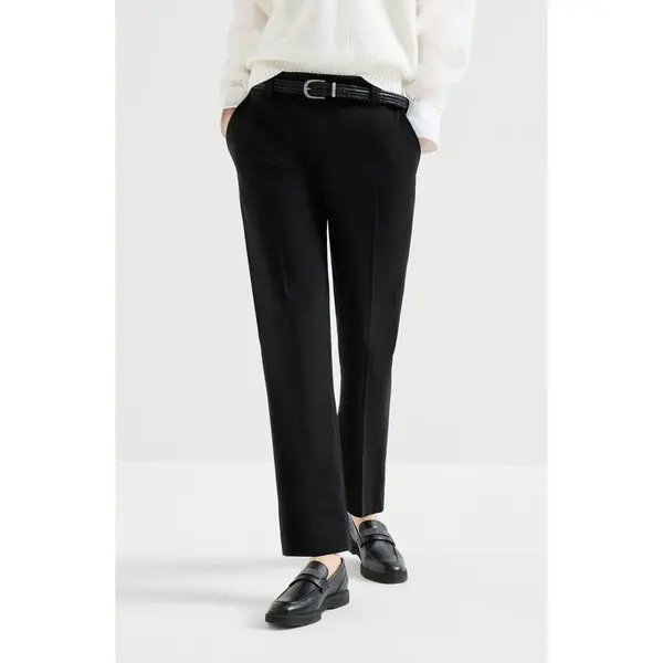 Brunello Cucinelli Cigarette Trousers - Black