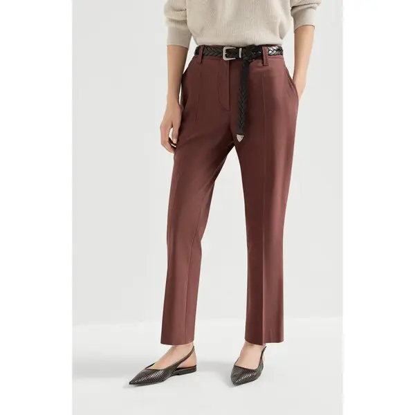 Brunello Cucinelli Cigarette Trousers - Bordeaux