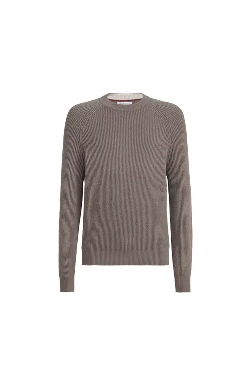 Brunello Cucinelli English Rib Knit Sweater - Hazelnut