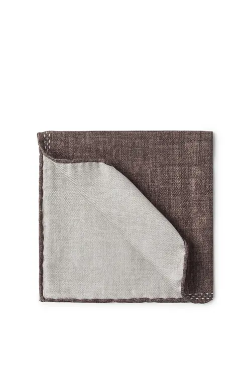 Brunello Cucinelli Silk Pocket Square - Brown