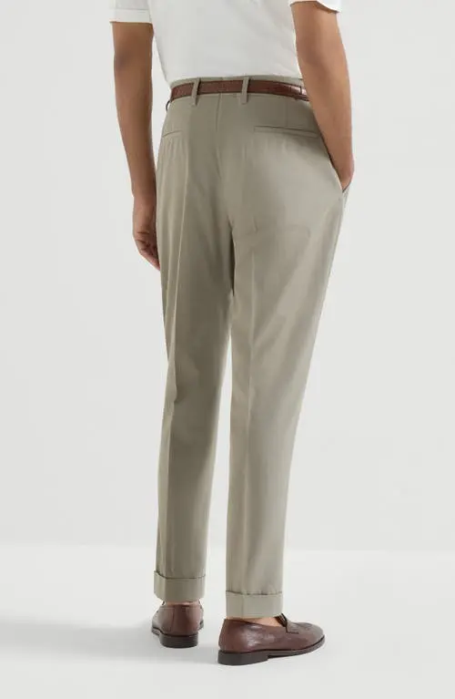 Brunello Cucinelli Trousers With Pleats - Khaki