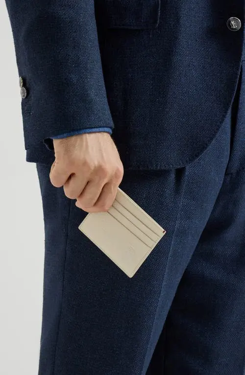 Brunello Cucinelli Calfskin Card Case - Chalk