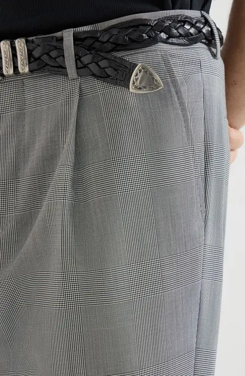 Brunello Cucinelli Prince Of Wales Virgin Wool Trousers - Grey