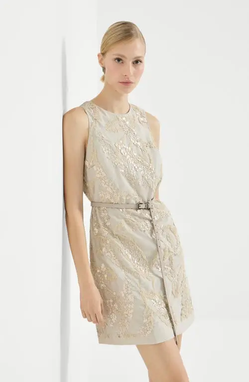 Brunello Cucinelli Mini Dress With Embroidery