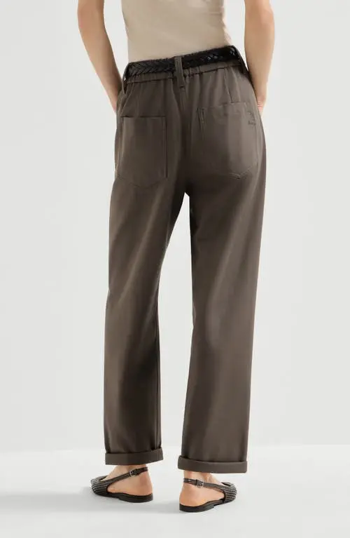 Brunello Cucinelli Baggy Pull-on Trousers - Pine Cone Brown