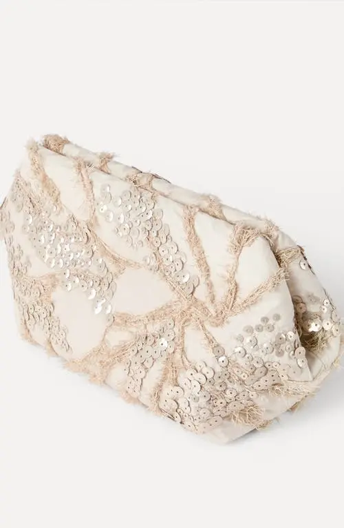 Brunello Cucinelli Pouch Bag With Seabed Embroidery - Beige