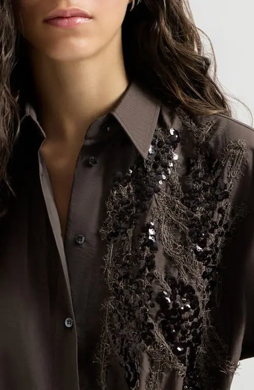 Brunello Cucinelli Dress With Seabed Embroidery - Brown