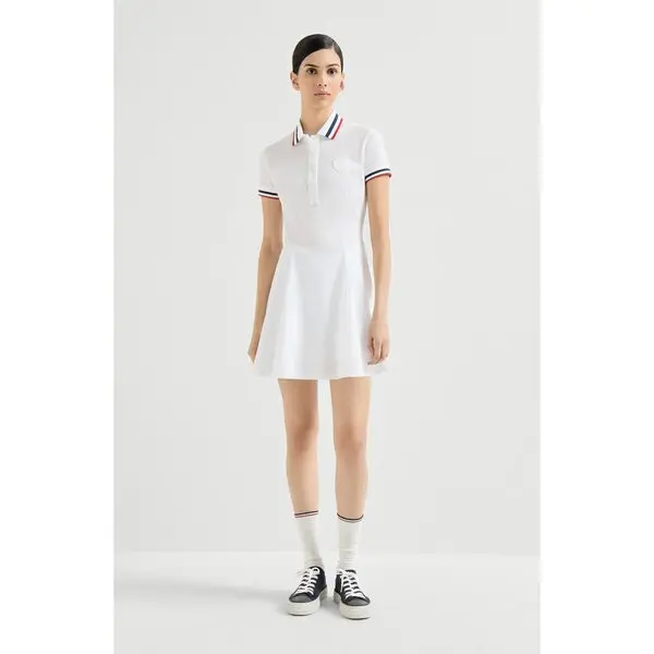 Brunello Cucinelli Mini Dress With Logo - White