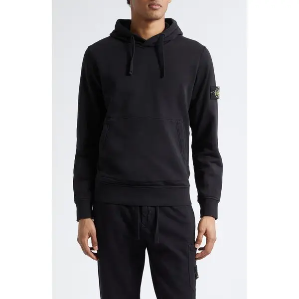 Stone Island Fleece Hoodie - Black