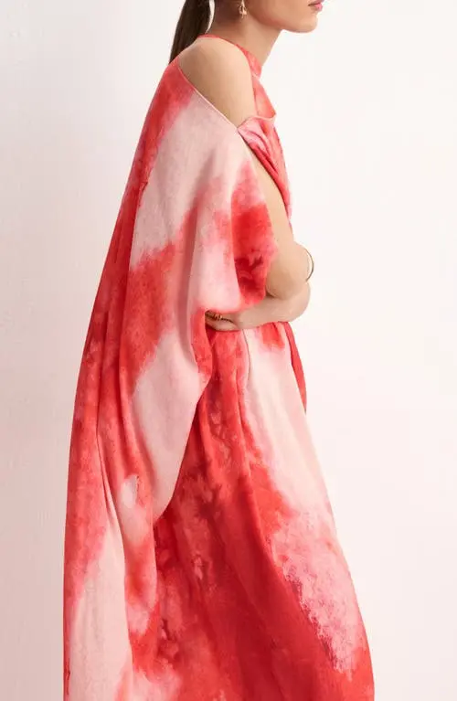 Mango Printed Cold Shoulder Maxi Dress