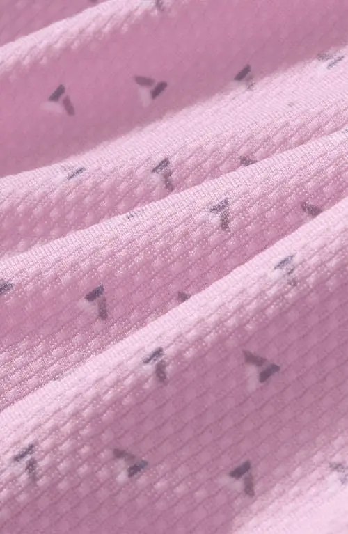 Mizzen+main Halyard Geo Print Short Sleeve Performance Button-up Shirt - Pink Salt Tossed Triangle Classic