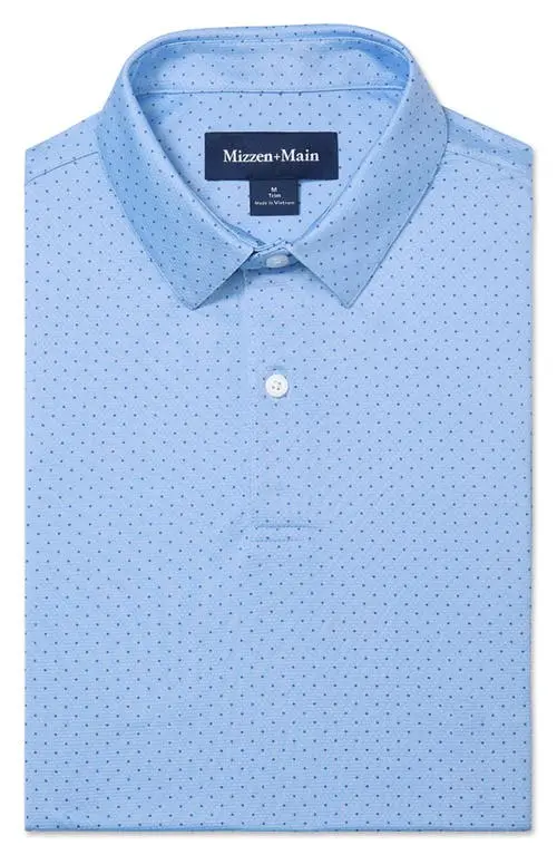 Mizzen+main Halyard Trim Fit Performance Polo - Cloud Blue Tonal Dot