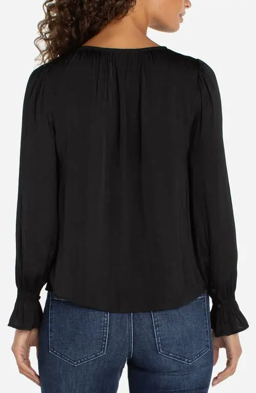 LIVERPOOL Smocked Cuff Button-up Shirt