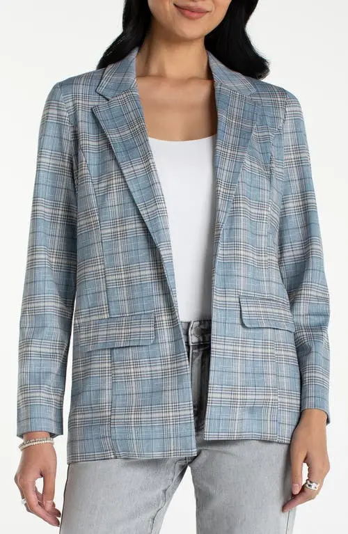 LIVERPOOL Plaid Open Front Boyfriend Blazer