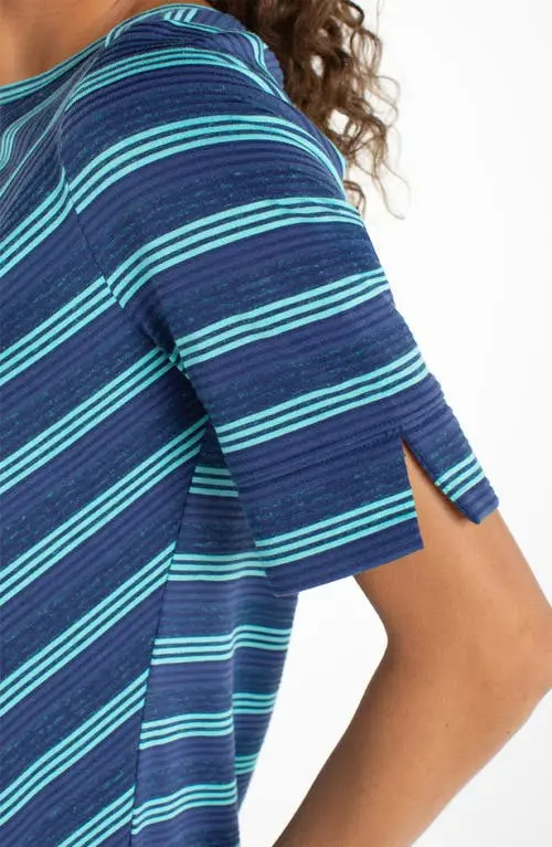LIVERPOOL Stripe Boat Neck Top