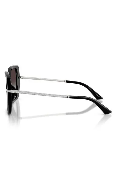 JIMMY CHOO Pati 55mm Square Sunglasses - Black/gradient Gray