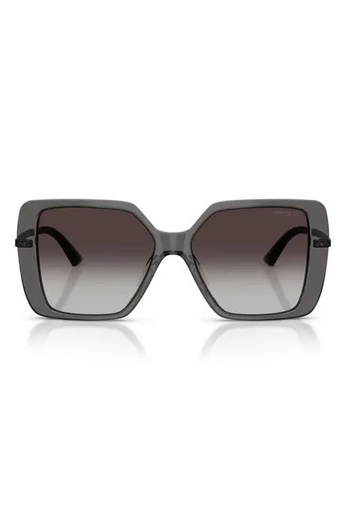 JIMMY CHOO Pati 55mm Square Sunglasses - Transparent Black/gray