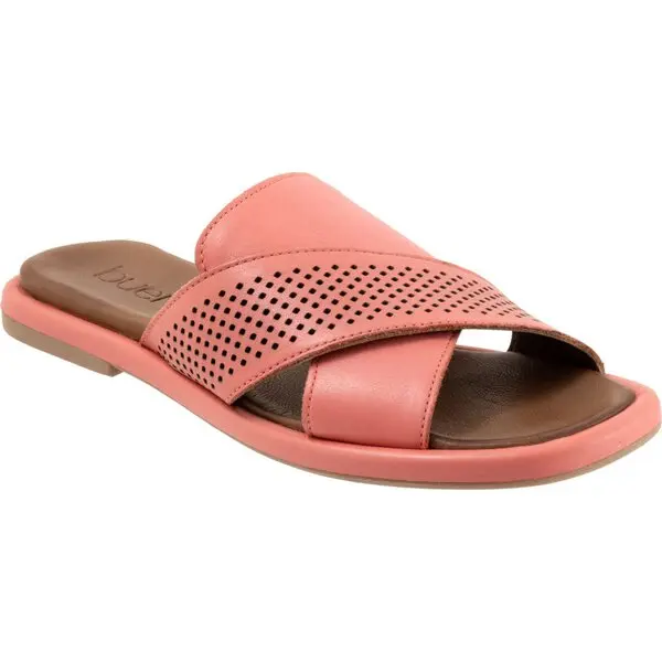 BUENO Edison Leather Slide Sandal - Coral