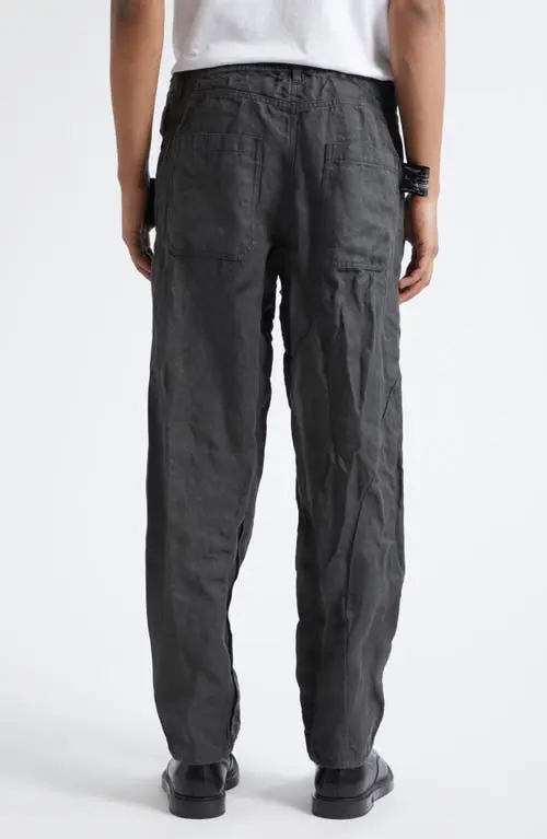 Undercover Asymmetric Seam Crinkled Linen Pants