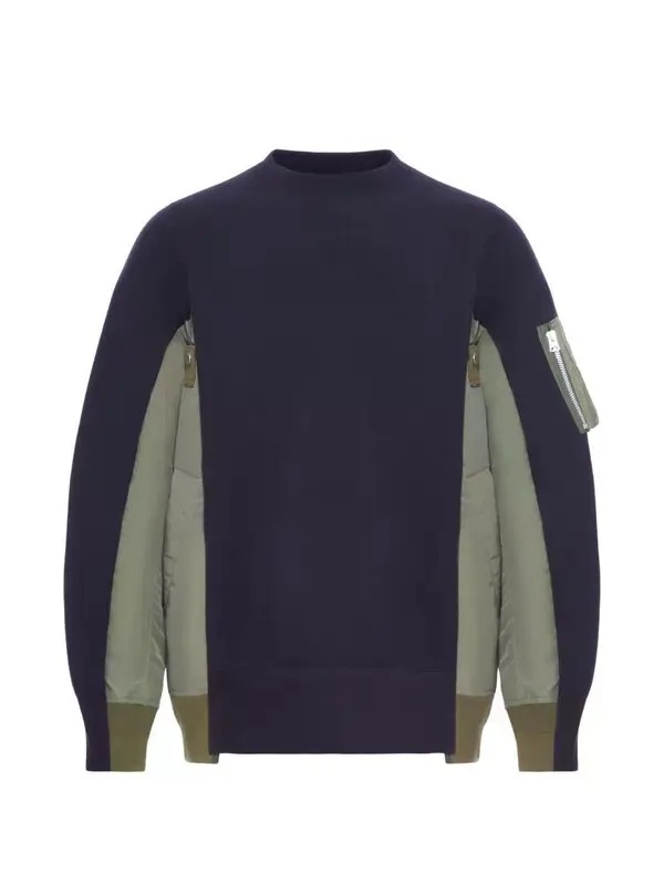 Sacai Patchwork Sweatshirt With Nylon Details