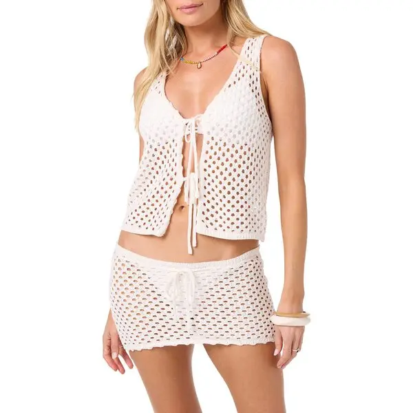 O'Neill Zooey Open Stitch Cover-up Tank - Vanilla