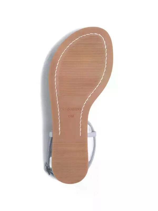 Bernardo T-strap Leather Sandals - Blue