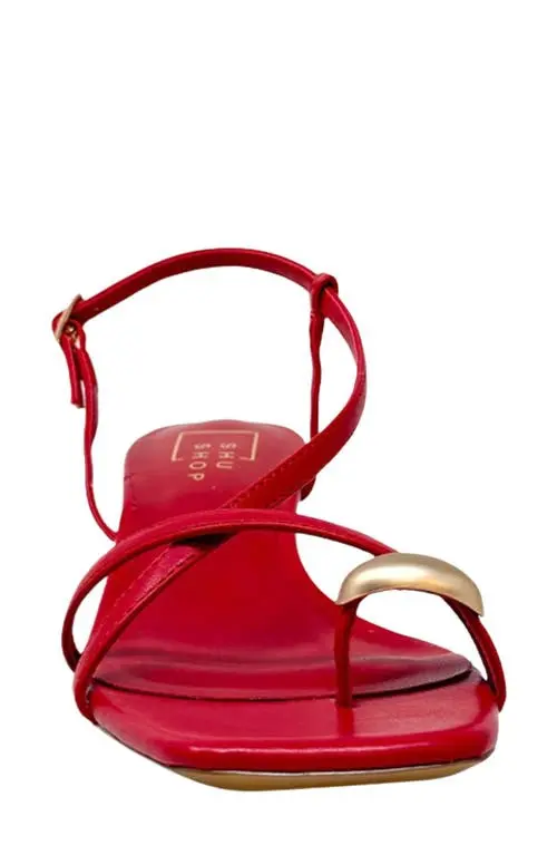 SHU SHOP Harper Slingback Kitten Heel Sandal - Red