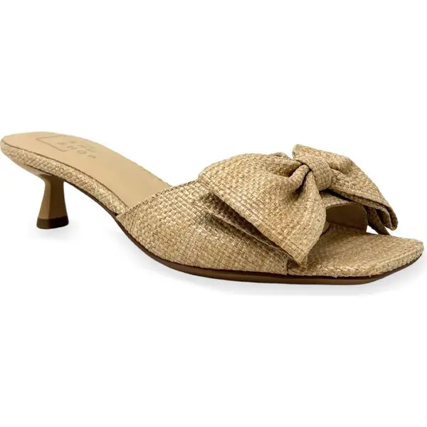 SHU SHOP Ella Kitten Heel Slide Sandal - Raffia