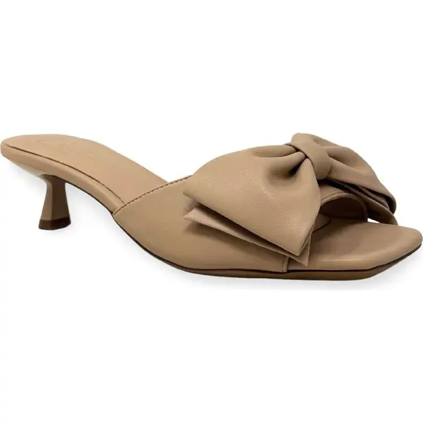 SHU SHOP Ella Kitten Heel Slide Sandal - Tan