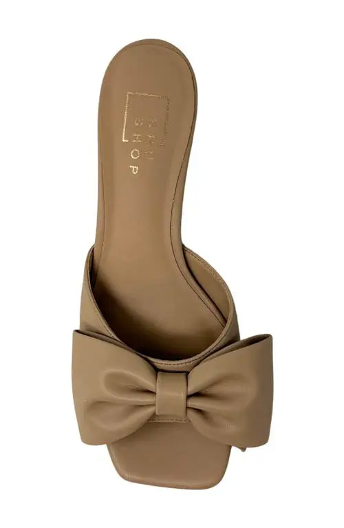 SHU SHOP Ella Kitten Heel Slide Sandal - Tan