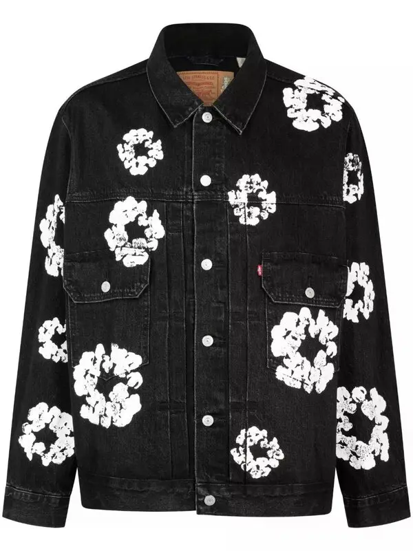 DENIM TEARS X Levi's Wreath-print Denim Jacket