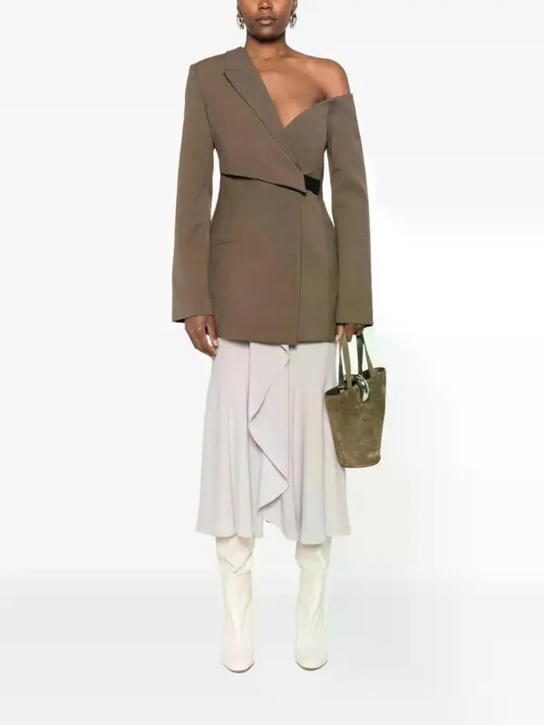 GEMY MAALOUF Asymmetric Ruffled Skirt