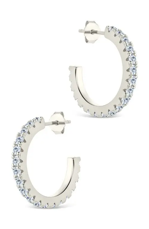 Sterling Forever Cubic Zirconia Hoop Earrings
