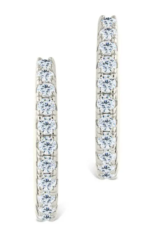 Sterling Forever Cubic Zirconia Hoop Earrings