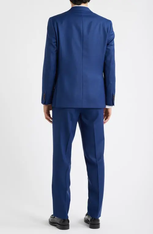 JACK VICTOR Engel Medium Peak Lapel Wool Suit - Blue