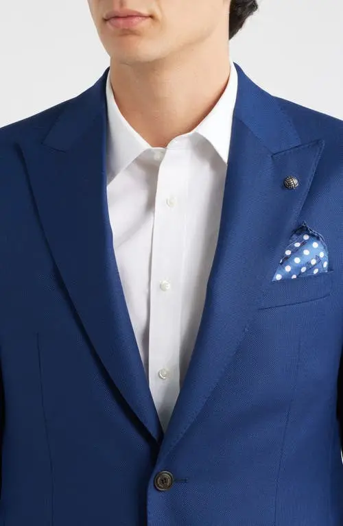 JACK VICTOR Engel Medium Peak Lapel Wool Suit - Blue