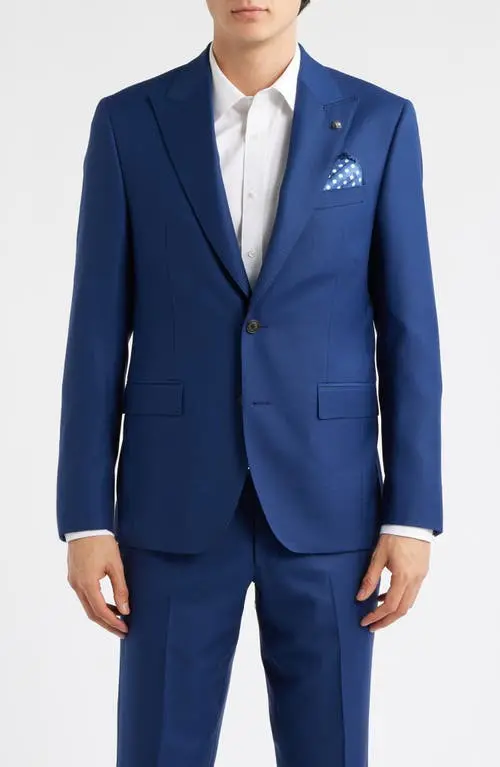 JACK VICTOR Engel Medium Peak Lapel Wool Suit - Blue