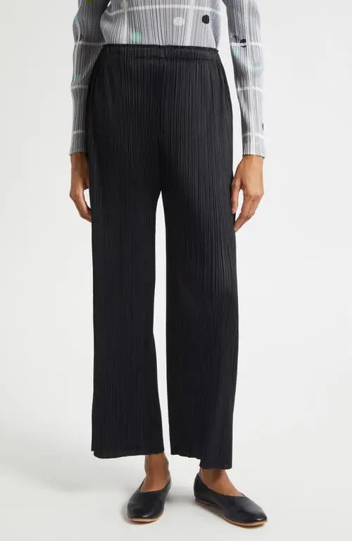 Issey Miyake Monthly Color February Pleated Straight-leg Pants - Black