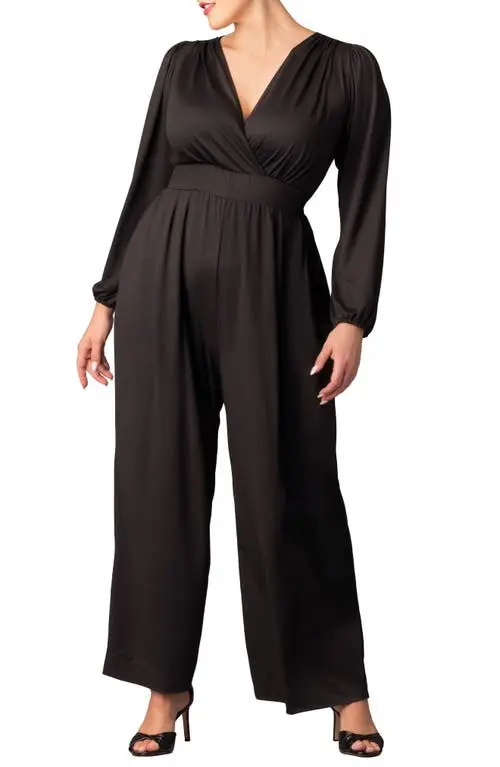 KIYONNA Brigitte Long Sleeve Jumpsuit - Black Noir