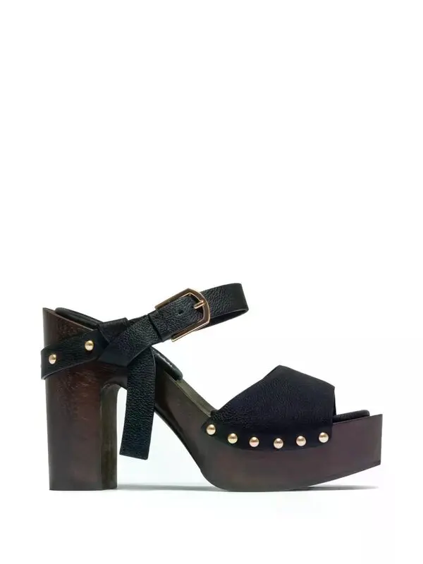 Bernardo Luxor Buckle Studded Sandals - Black