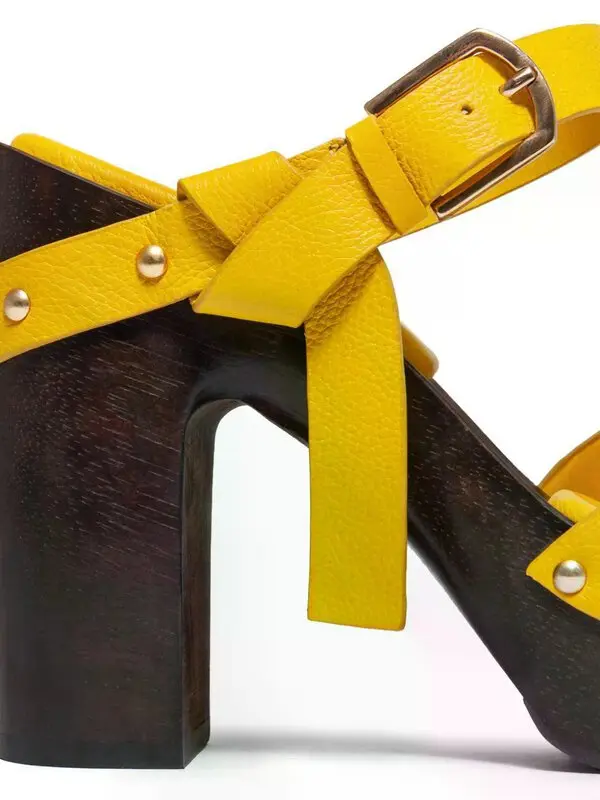 Bernardo Luxor Studded Platform Heeled Sandals - Yellow
