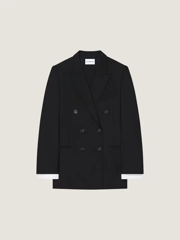 Givenchy Double-breasted Slashed Jacket In Wool And Mohair