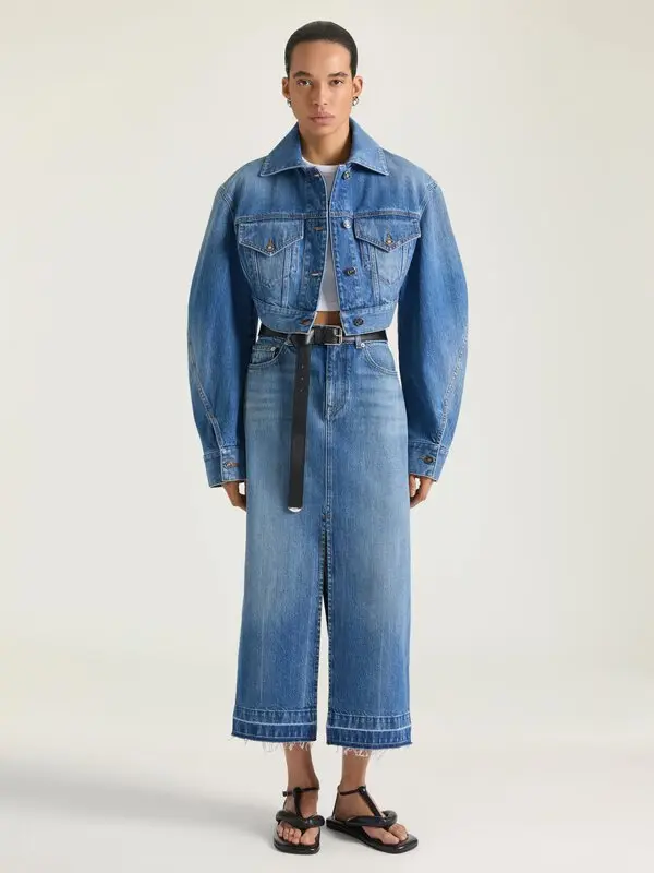 Givenchy Cropped Open-back Denim Jacket