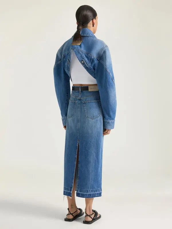 Givenchy Cropped Open-back Denim Jacket