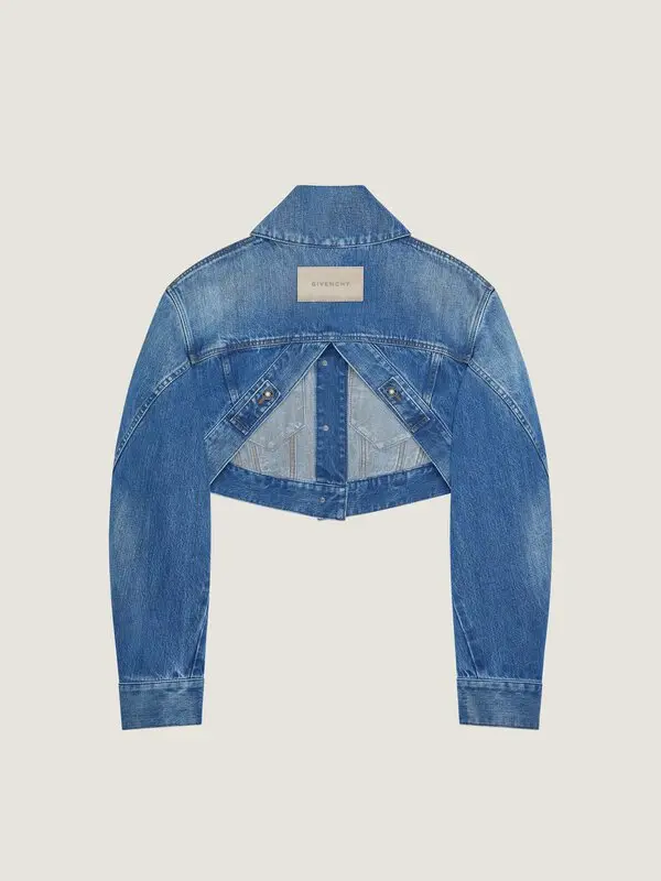 Givenchy Cropped Open-back Denim Jacket